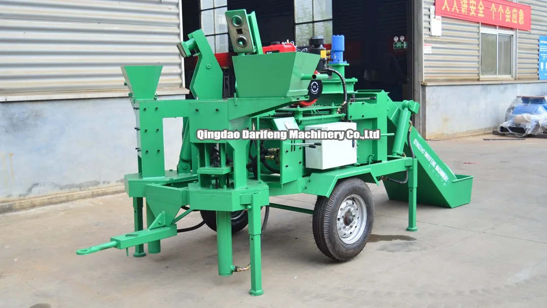 Mobile Soil Interlocking Diesel Engine Bricks Forming Hydraform Block ...