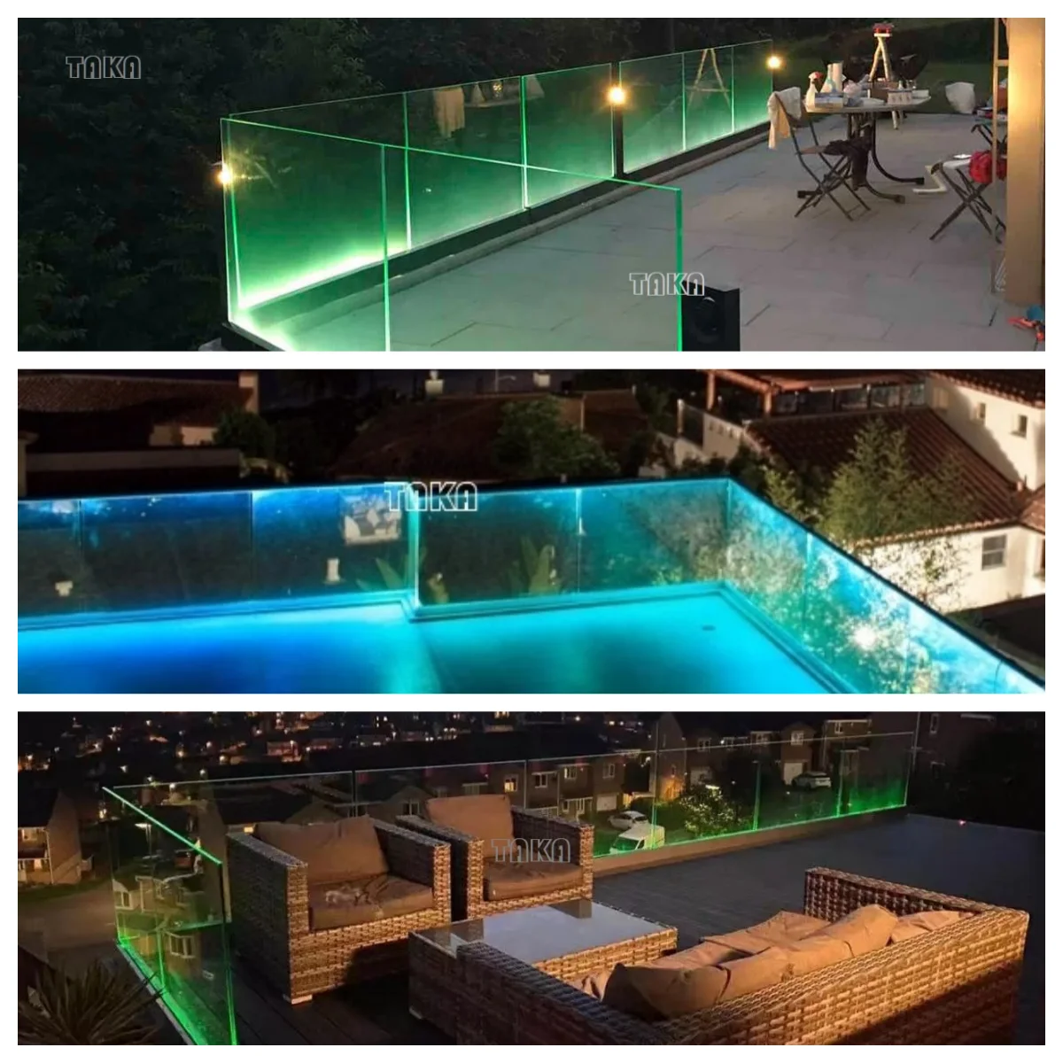 Modern LED Light Deck Base Shoe Glass Balustrade Aluminum