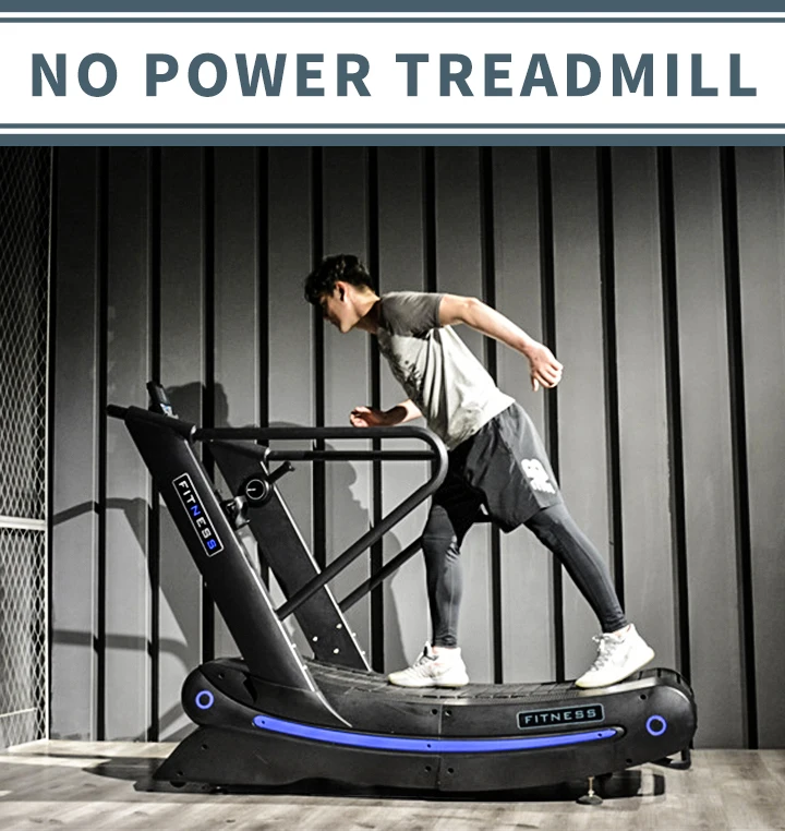 Wholesale Commercial Fitness Running Unpowered Curve Treadmill Machine ...