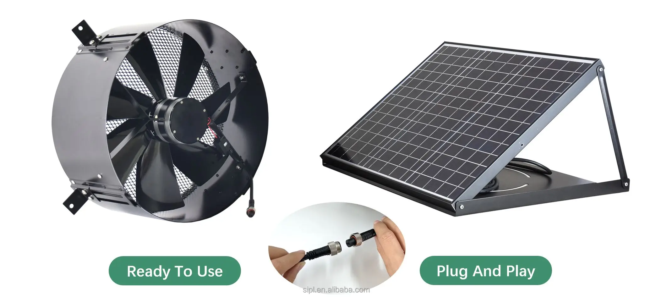 Solar Powered Axial Flow Fan - Efficient Greenhouse Ventilation