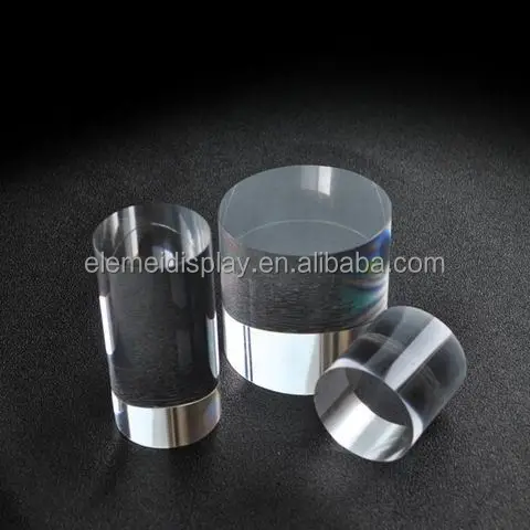 Custom Clear Round Block Solid Acrylic Display Riser