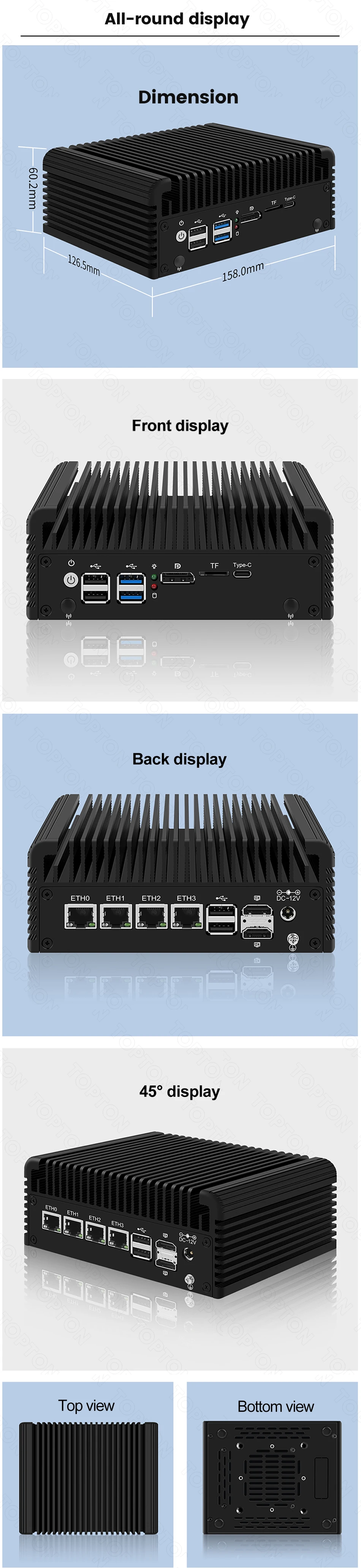 Мини-ПК Intel Firewall 12-го поколения Alder Lake i3 N305 8-ядерный ...