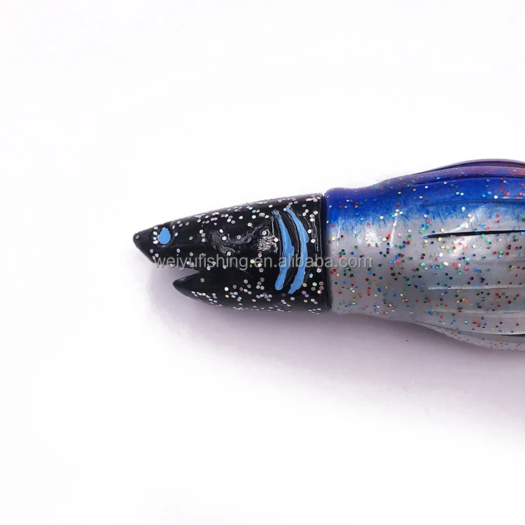 7.5inch Metal Lead Shark Head With Double Octopus Skirt Saltwater ...