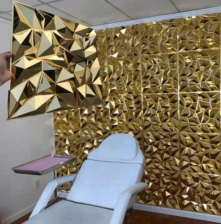 Ylsd Shinning Gold Interior Pvc 3d Home Deco Wall - Buy Waterproof ...