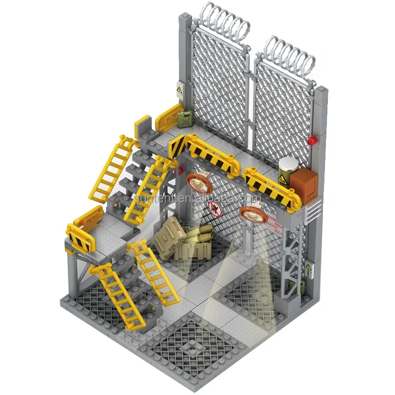 Diy Weapon Warehouse Military Base Building Blocks Set Army Base Armory ...
