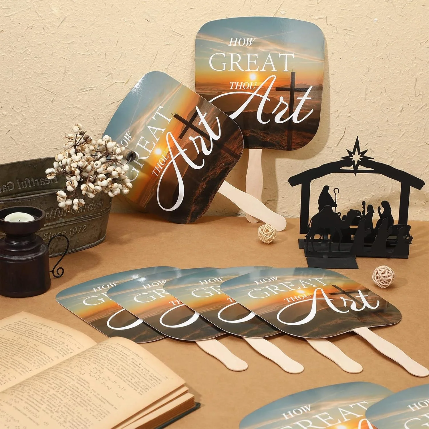 25pcs Christian Church Fans with Bible Verse How Great Thou Art for ...