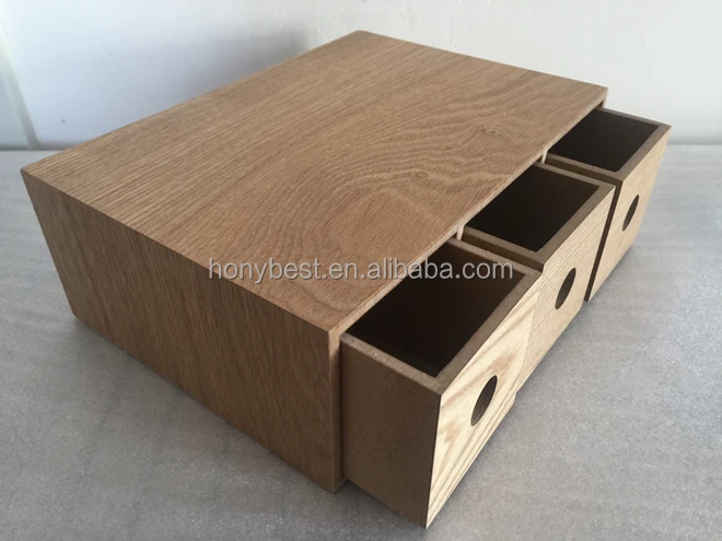 Multi-layer Wooden Drawers Storage Unit Solid Wood Desktop Storage ...