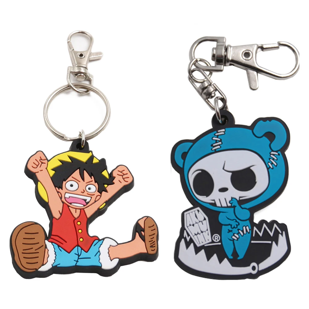 Wholesale 2d 3d Keyring Cute Cartoon Anime Silicone Rubber Key Chain ...