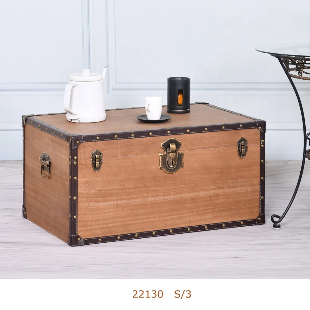 Wood Storage Trunk Boxes For Home Decorative Storage Or Gift Box ...