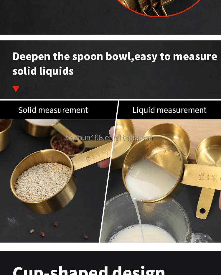 Factory Custom Gold Measuring Spoons Stainless Steel Short Handle 10ml ...