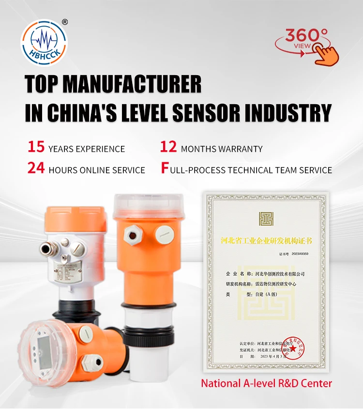Hcck Liquid Electrode Boiler Water Level Sensor 4-20ma Ultrasonic Level ...