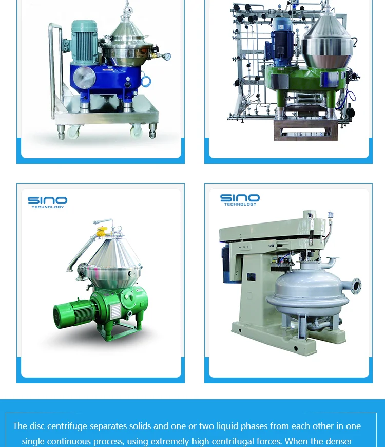 Disc Stack Centrifuge For Biodiesel Automatic Slag Discharge Type Three ...