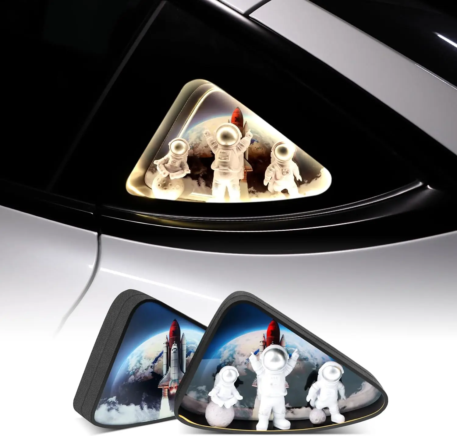 For Tesla Model Y 2020-2023 Led Rear Back Quarter Window Light Rocket ...