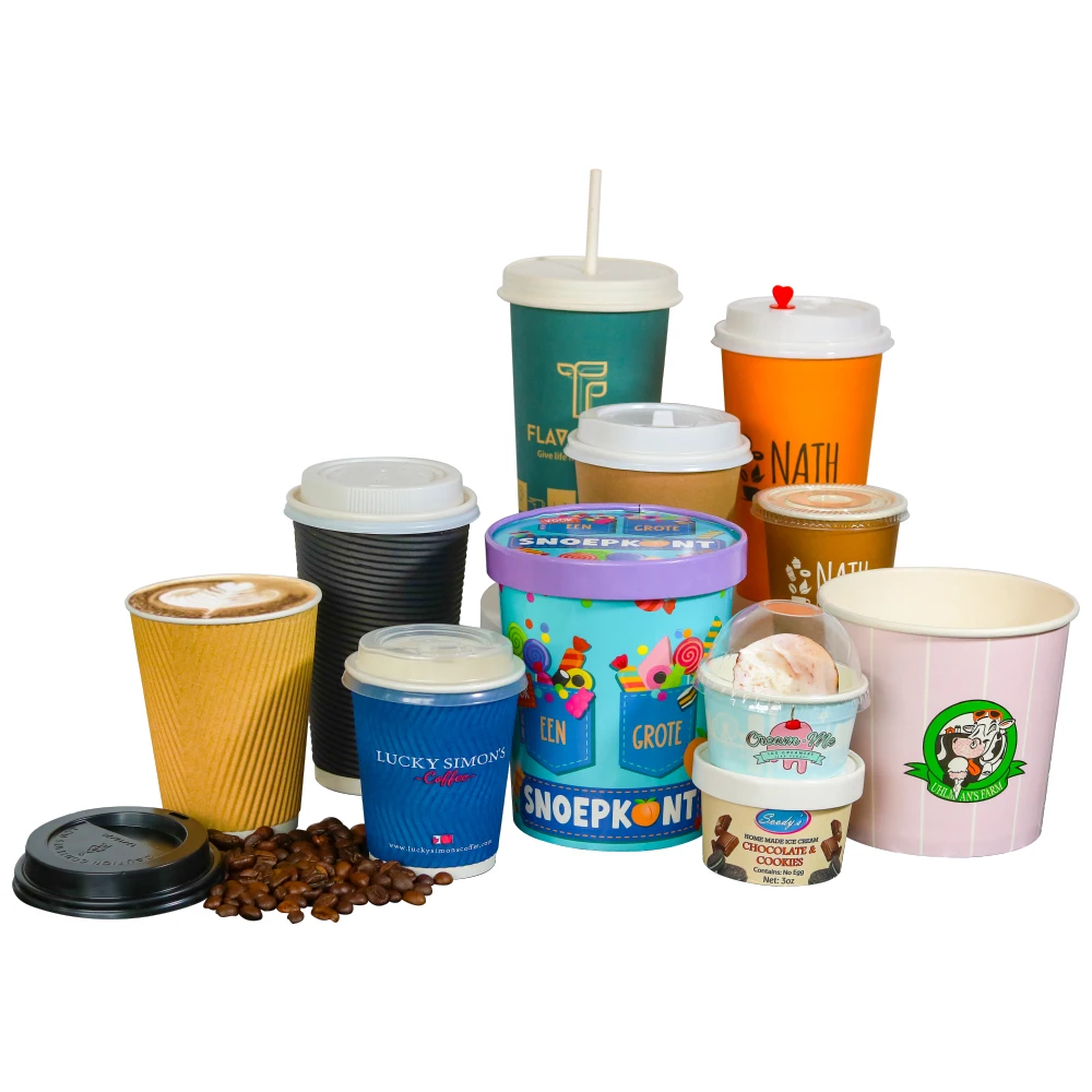 Customized Printed Logo Paper Gelato Yogurt Ice Cream Cups