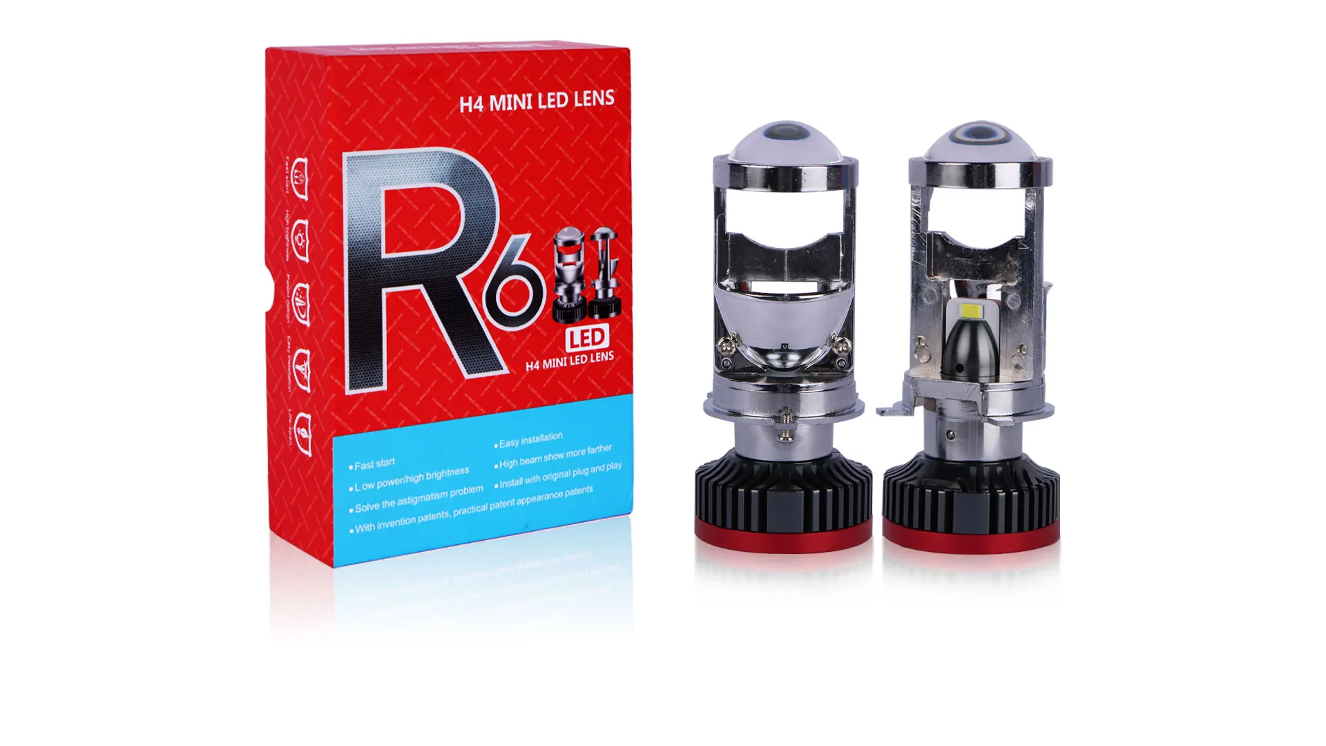 R6 Projector Y7 Led Light For Car Y8 H4 Led Headlight Bulb Lens ...