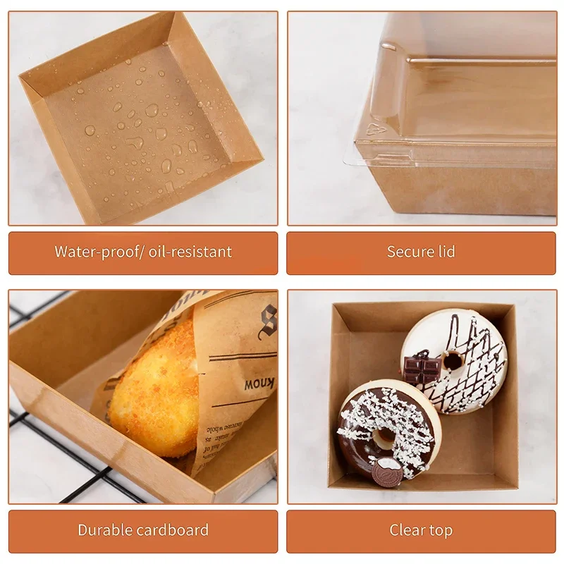 Transparent Plastic Dessert Boxes With Lid For Food Packing - Oem Available