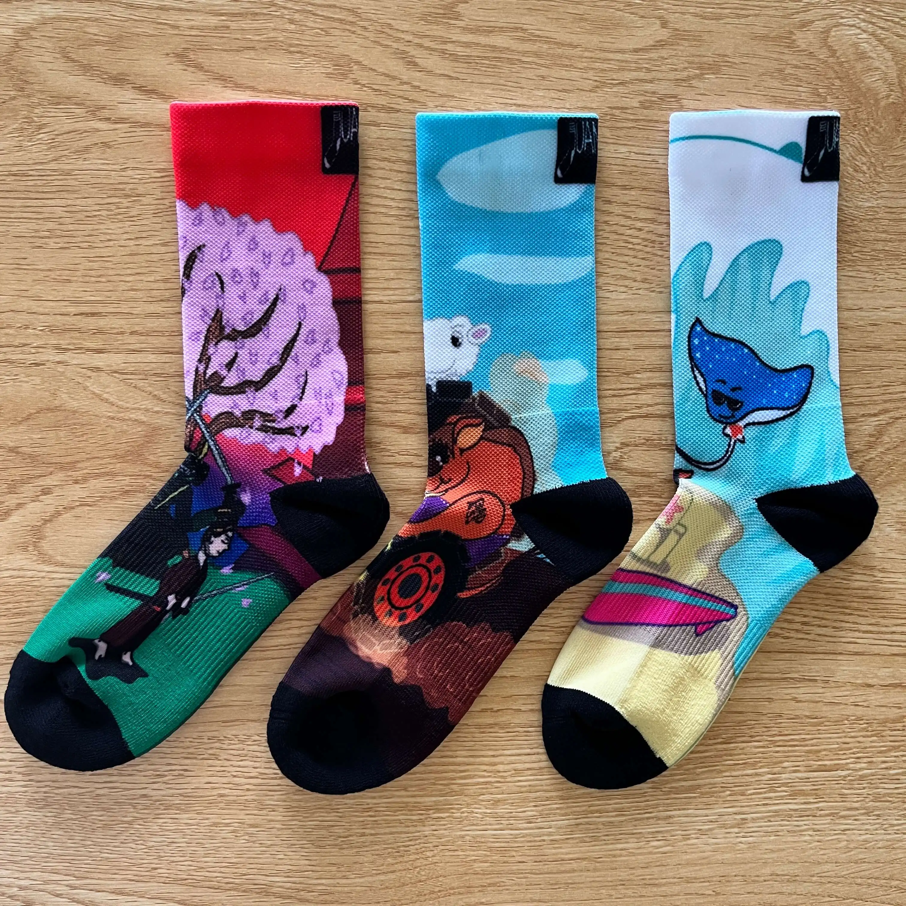 Custom Design 360 Degree Sublimation Running Sports Socks Seamless ...