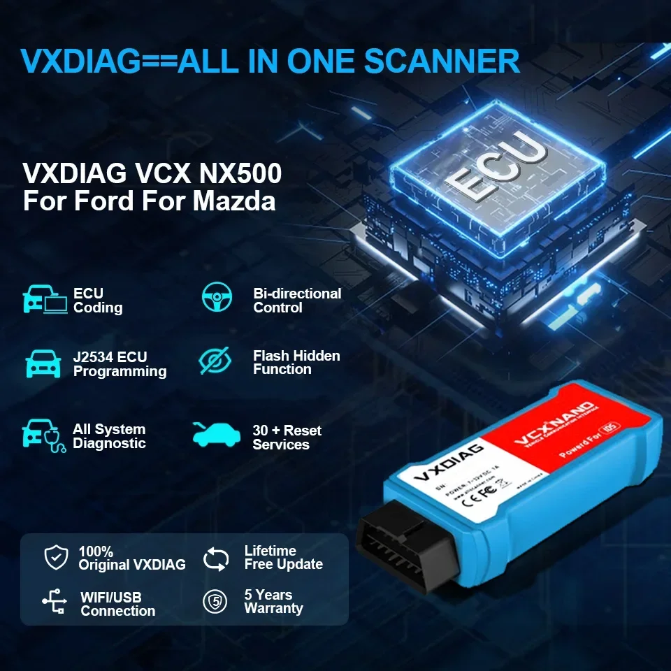 VXDIAG VCX NANO Ford/Mazda OBD2 Scanner & ECU Programmer - OEM