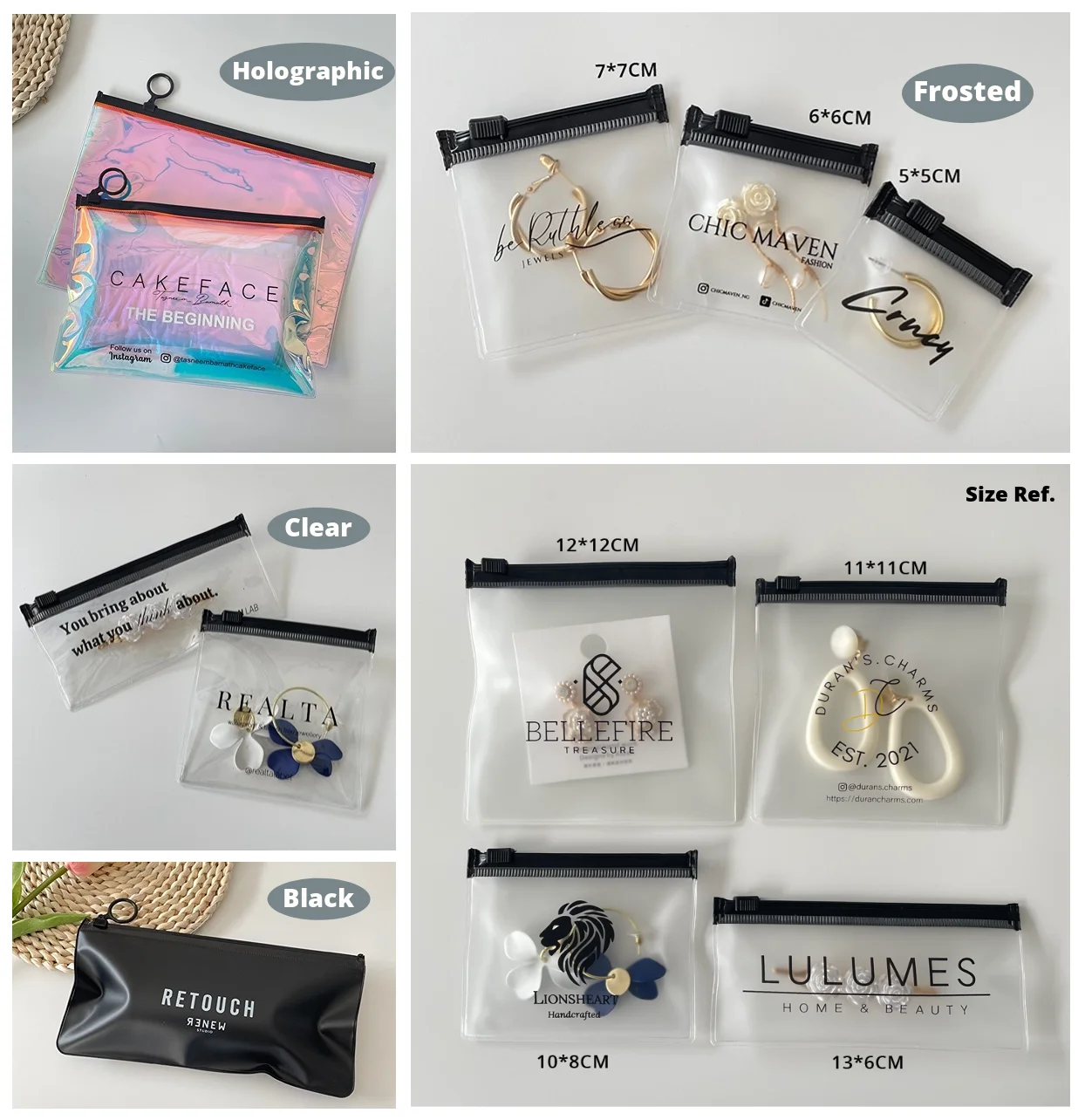 Frosted Little Plastic Bag Ziplock Jewelry Packaging Bags With Logo ...
