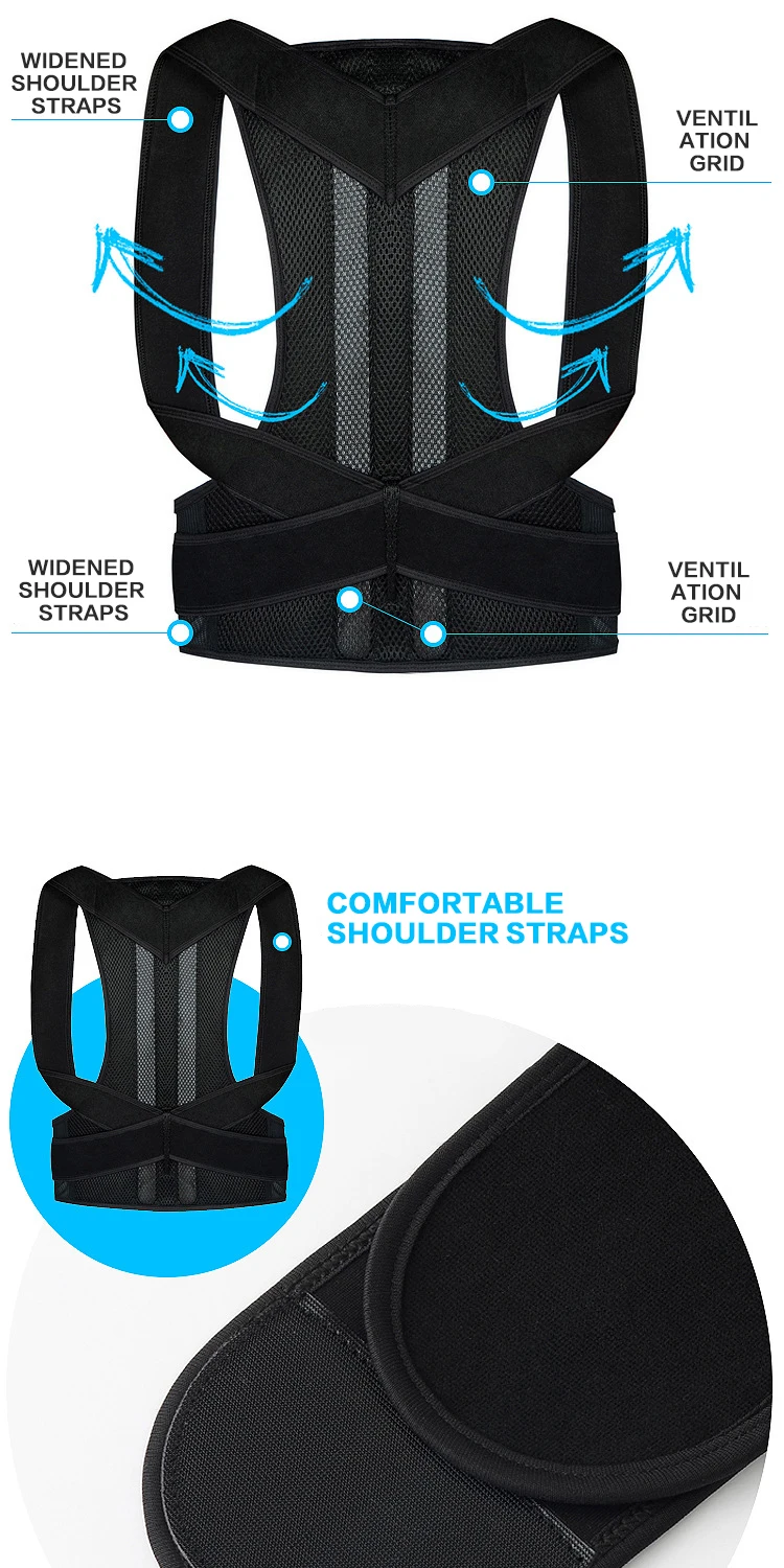 Fully Adjustable Back Posture Corrector - Support & Comfort