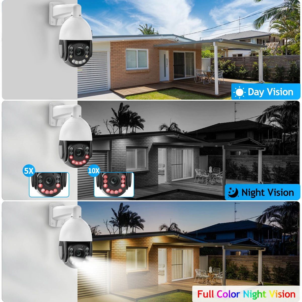 8mp 4k Hd Ip Camera Outdoor Ptz Poe 18x Optical Zoom Two Way Audio Dome ...