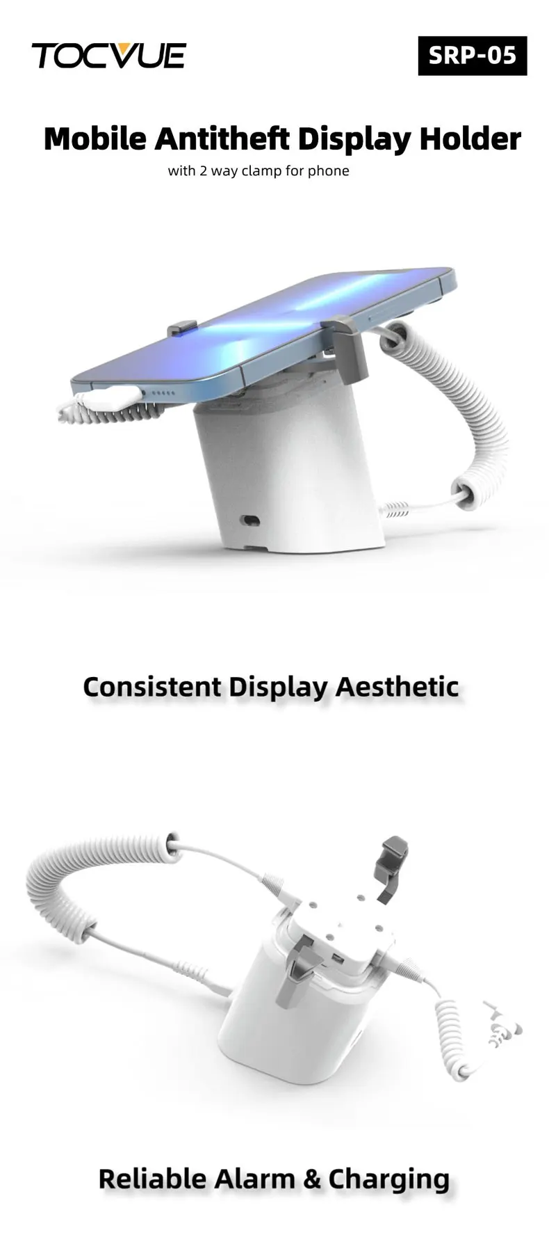 High End New Tocvue Cell Phone Anti Theft Device With 2 Clamps Optional ...