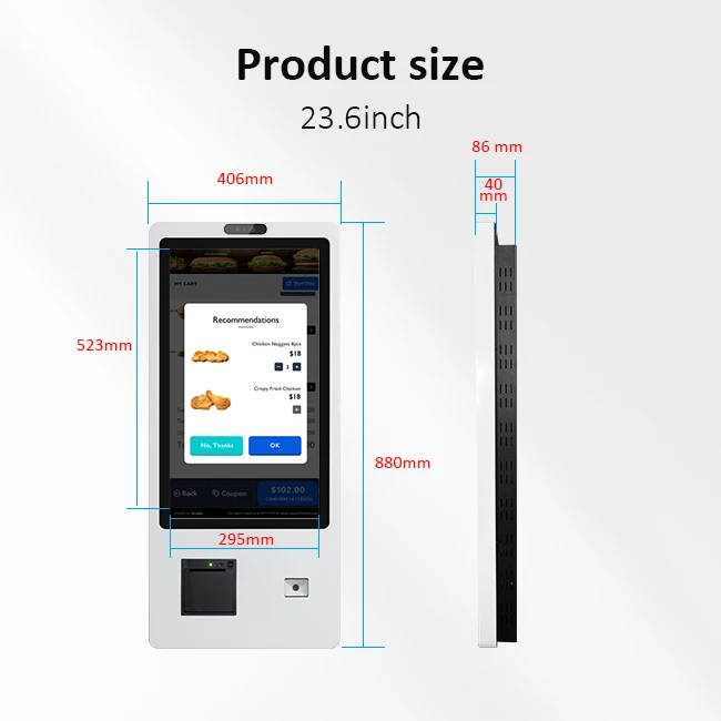 Self-service Kiosk Machine - 24, 27, 32 Inch POS Touch Screen