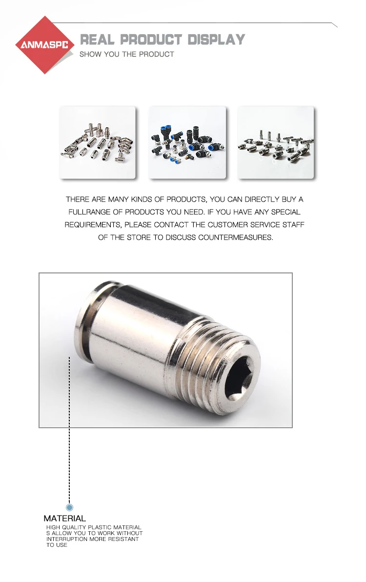 Poc黄铜直连接器1/4 1/8 Npt外螺纹pu软管黄铜气动配件 - Buy 软管接头,推入式空气管接头,铜接头 Product on Alibaba.com