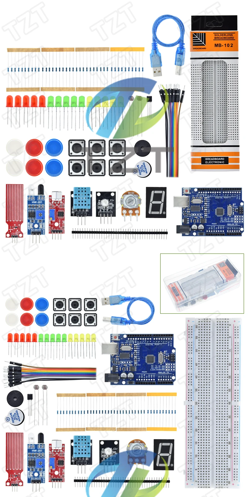 Starter Kit For Arduino Uno R3 Breadboard Basic Simple Learning Kit ...