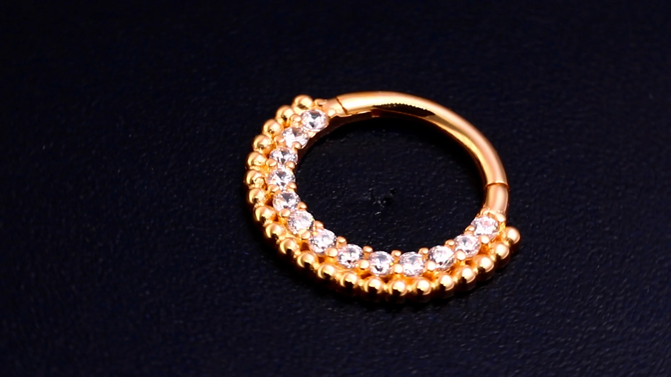 Piercing Stories 14k Yellow Solid Gold Hinged Segment Clicker Ring Piercing Jewelry - Buy Septum ...