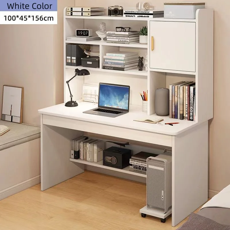 Simple Writing Desk with Integrated Bookshelf - Perfect for Home Office
