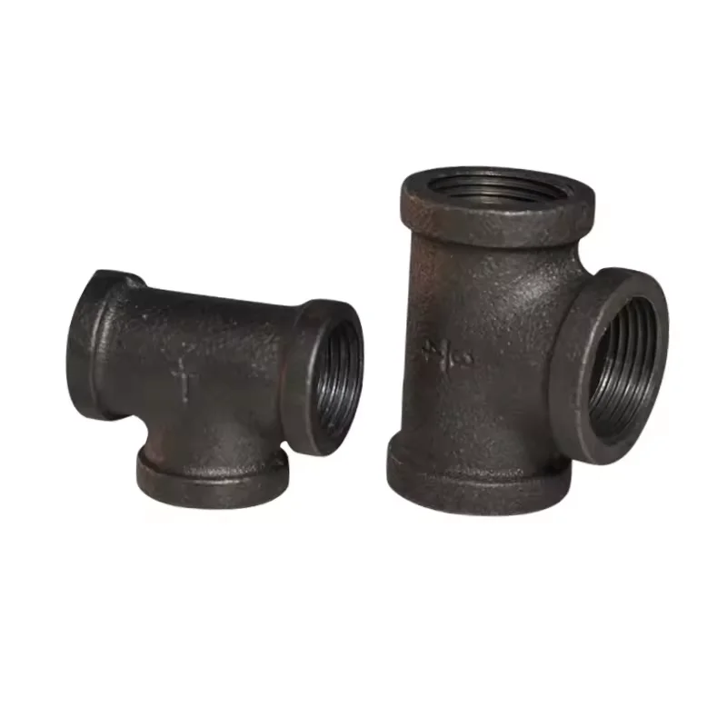 Vintage industrial black malleable cast iron joint equal street tee ...