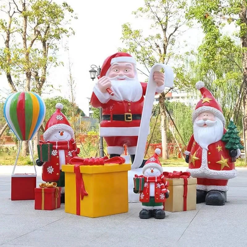 Fiberglass Sculpture Life Size Statue Fiberglass Christmas Santa Claus ...