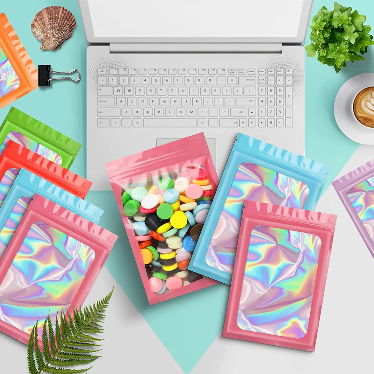 Smell Proof Ziplock Resealable Mylar Pouch Small Color Gradient Bag ...