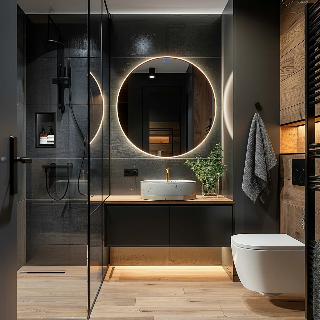 Wholesale Hotel Bathroom Vanity Equipment Luxury Black Vanity Set For ...