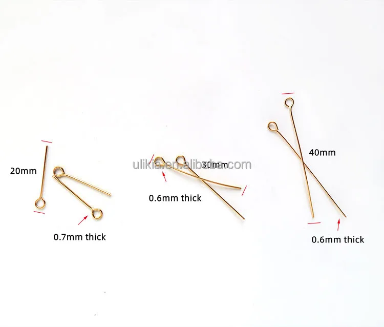 304 Stainless Steel Open Eyepins Loop Pins Headpins Findings Multi Size ...