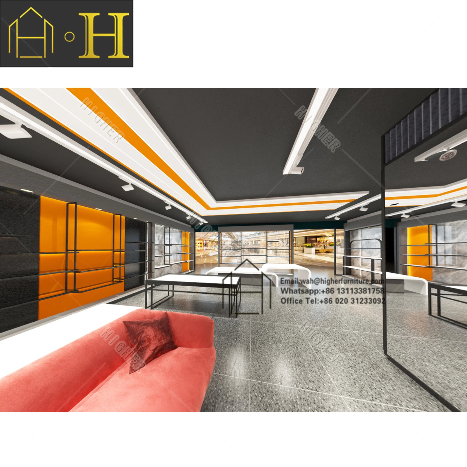 Factory Custom Shop Interior Design For Shoe And Leather Goods Shoe ...