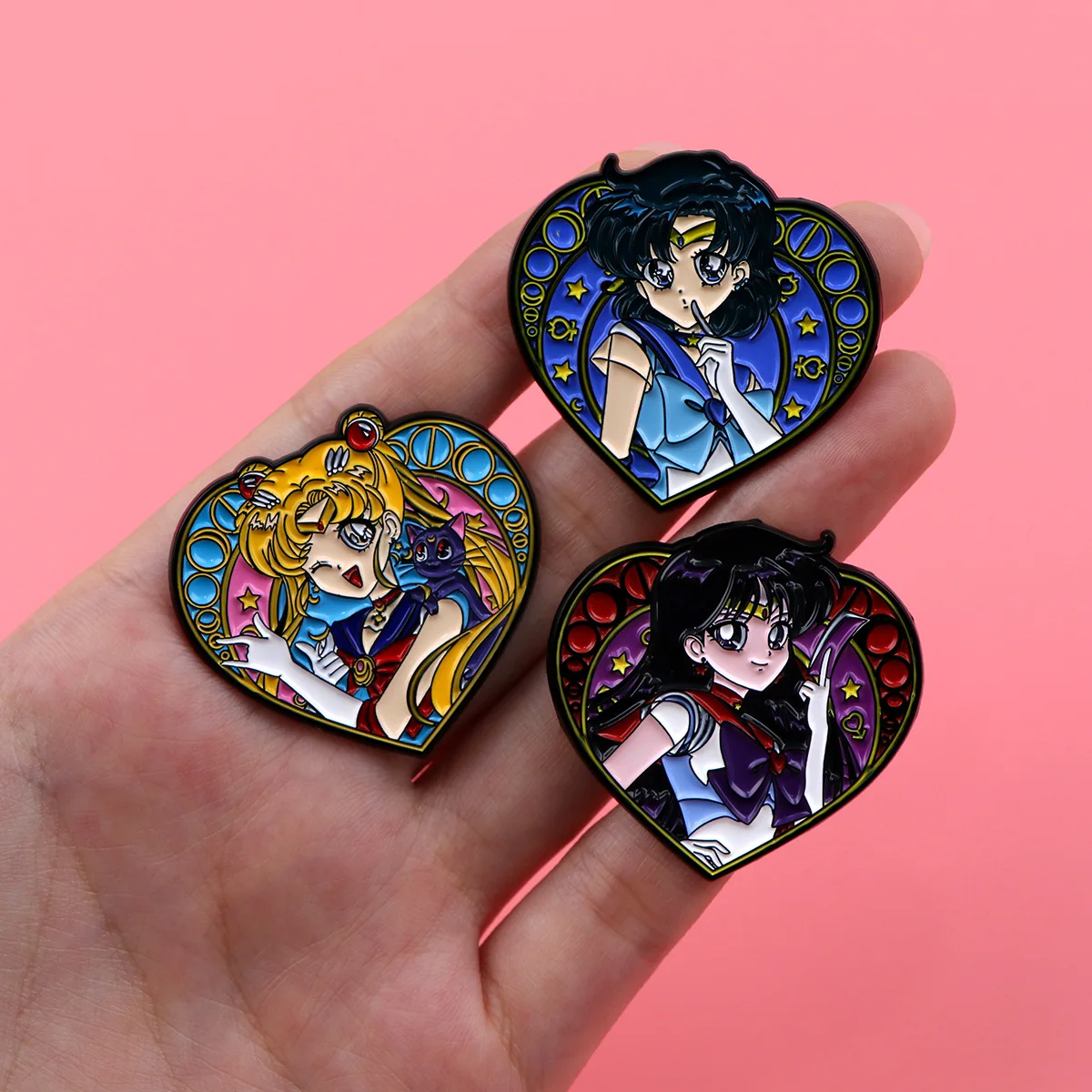 Sailor Moon Patrick Series Metal Craft Lapel Pin Cute Cartoon Brooch ...