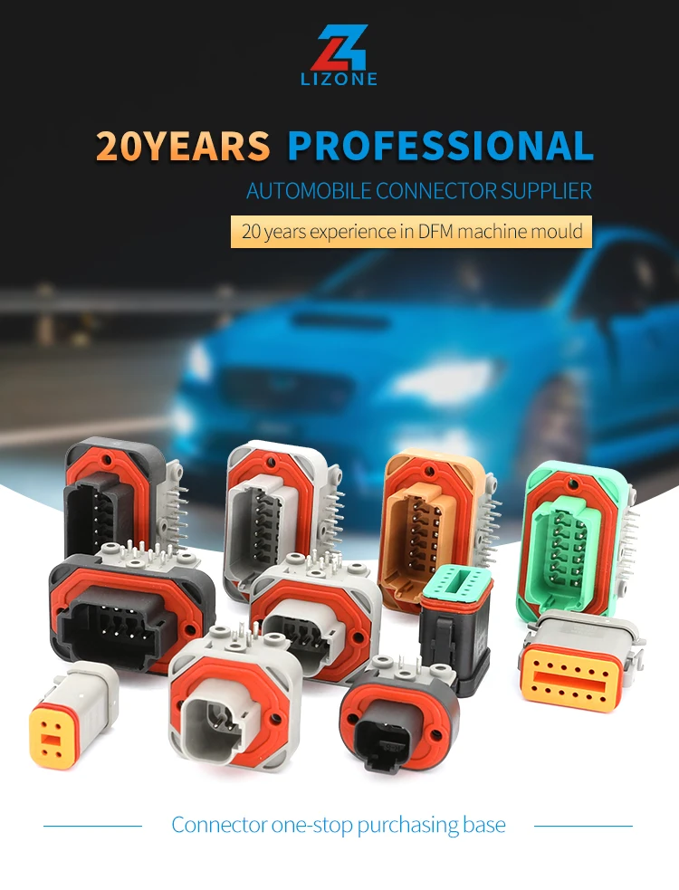 Dt13-6p 6 Pin Connector Socket Circuit Board Waterproof Pcb Right Angle Automotive Headers ...