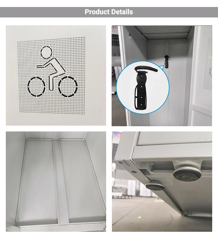 Public Single Door Steel Structure Lateral Bicycle Bike Lockers For ...