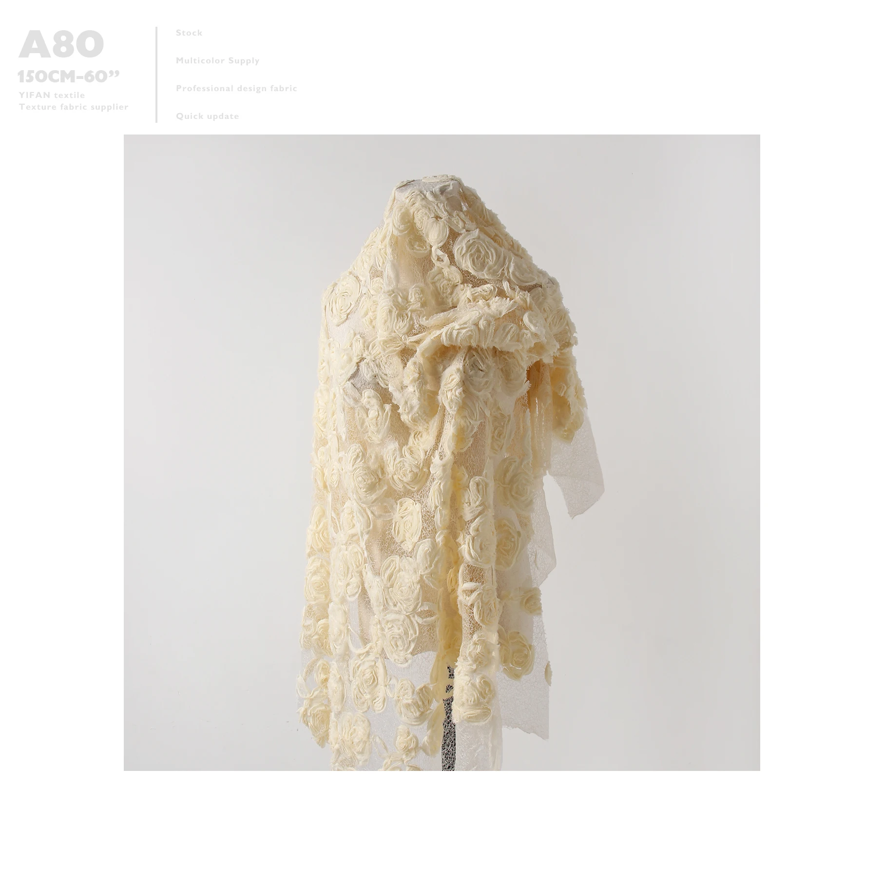 Light Yellow Platycodon Flower Velvet Silk Hollow Out Soft Feel Three ...