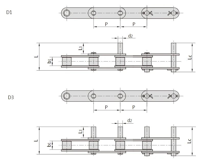 C2060 C2062 H Industrial Automatic Line Double Pitch Conveyor Roller ...
