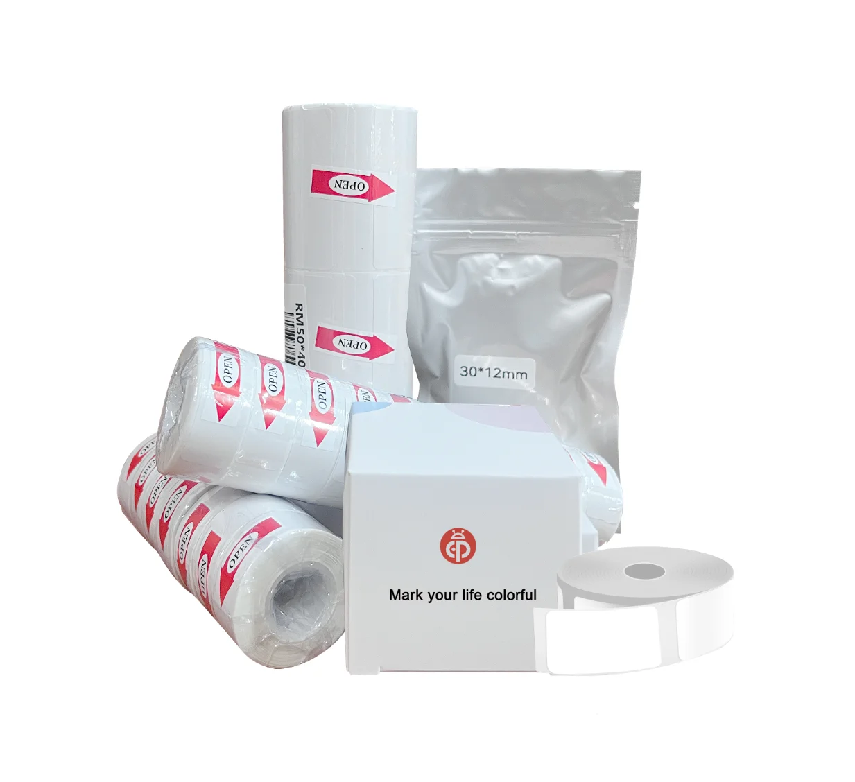 Thermal Sticker Labels,Self-adhesive Round Direct Thermal Labels,Multi ...