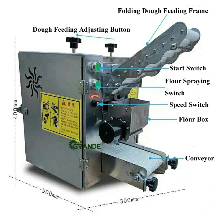Stainless Steel Dumpling Wrapper Machine - 60-80 PCS/MIN