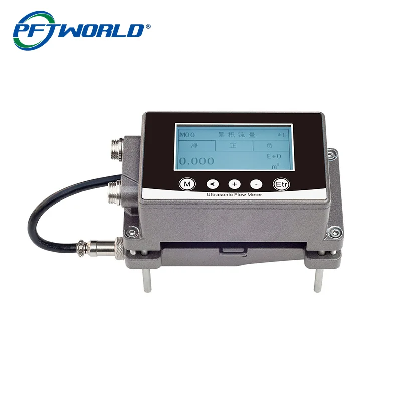 Aluminum Plastic 4-20ma Modbus Rs485 Ip65 Dc Portable Ultrasonic Water Liquid Flowmeter ...