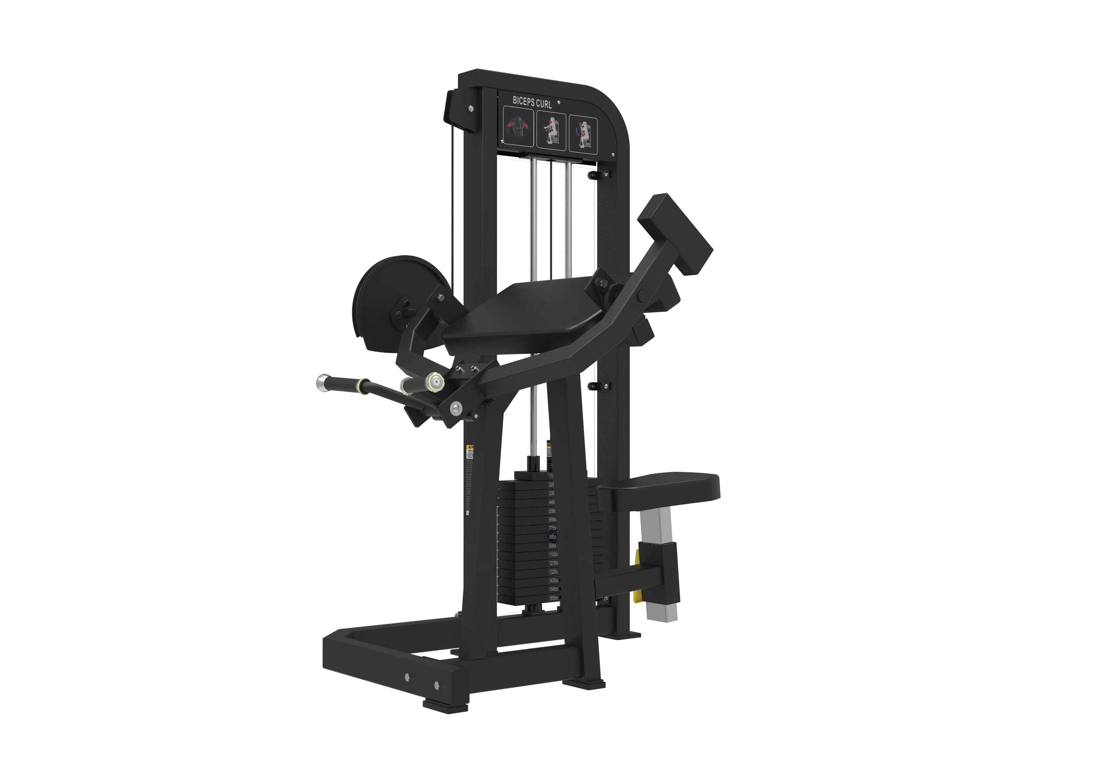 Dual-Function Steel Bicep Curl Machine Pin Load Selection Trainer for ...