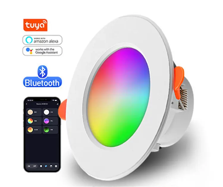 Smart Downlight Wifi 10W - Tuya RGB with Google Home Alexa Control