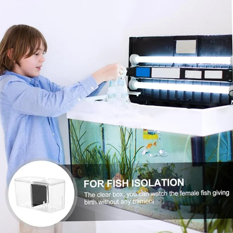 Small Acrylic Betta Fish Tank, Mini Fish Bowl Aquarium Tank Breeding Kit ,Betta Box Accessories ...