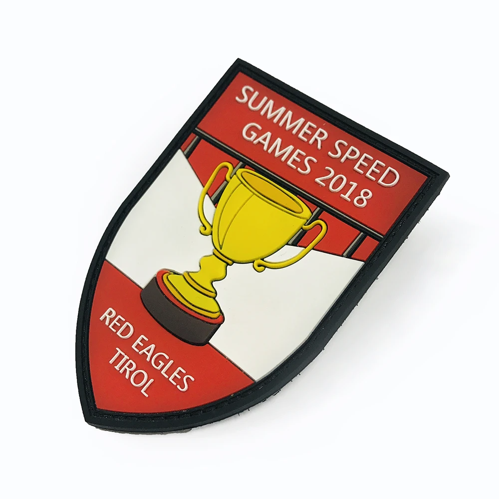 Custom Brand Logo Pvc Silicone Rubber Patches With Hook And Loop ...