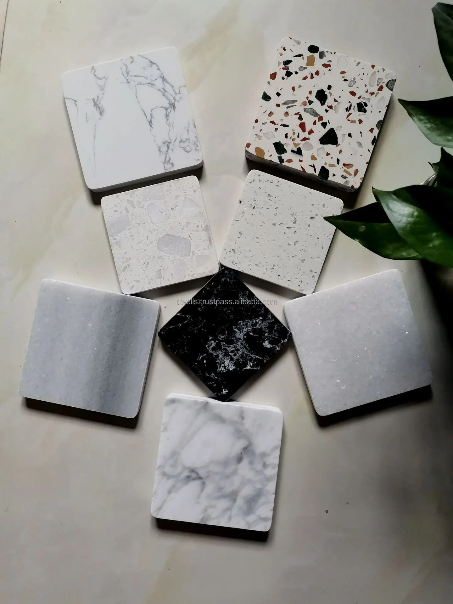 INS Trendy Premium Marble Drink Coasters - Durable & Stylish